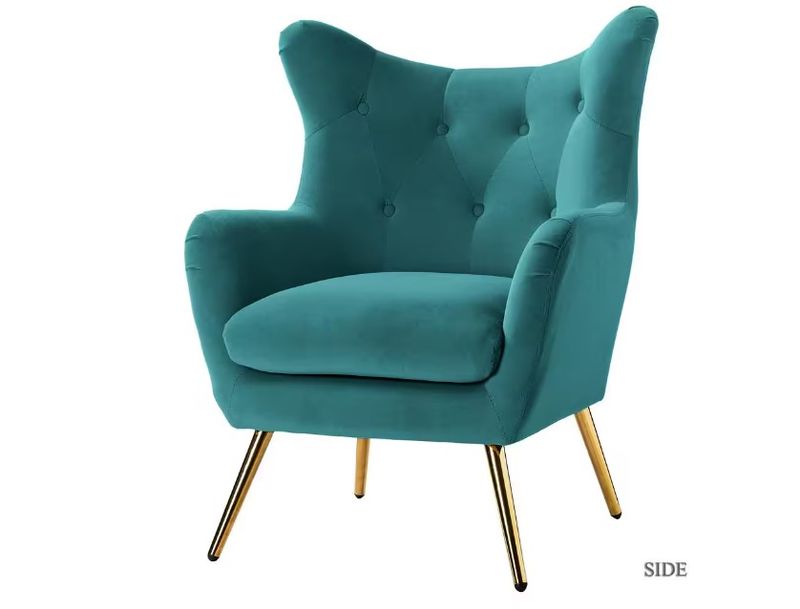 Jayden Creation Jacob Blue Tufted Accent Wingback Chair