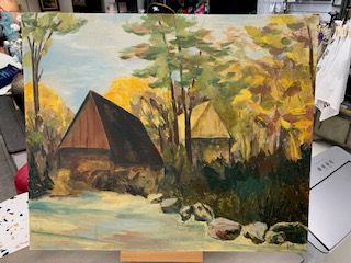 Original Oil on Board, 20" x 24" Signed Lee B
