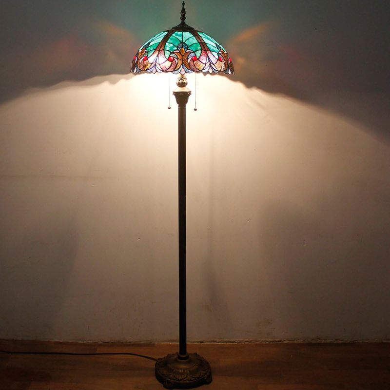 WERFACTORY Tiffany Stained Glass Floor Lamp *Missing Finial*