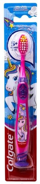 Colgate Pink Unicorn Toothbrush, with Suction Cup , Extra Soft