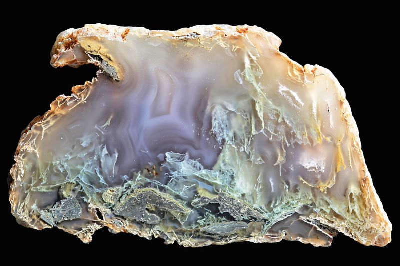 Moss Agate with light Fortification, Slice