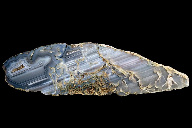 Fortification, Moss, water line Agate, slab/slice