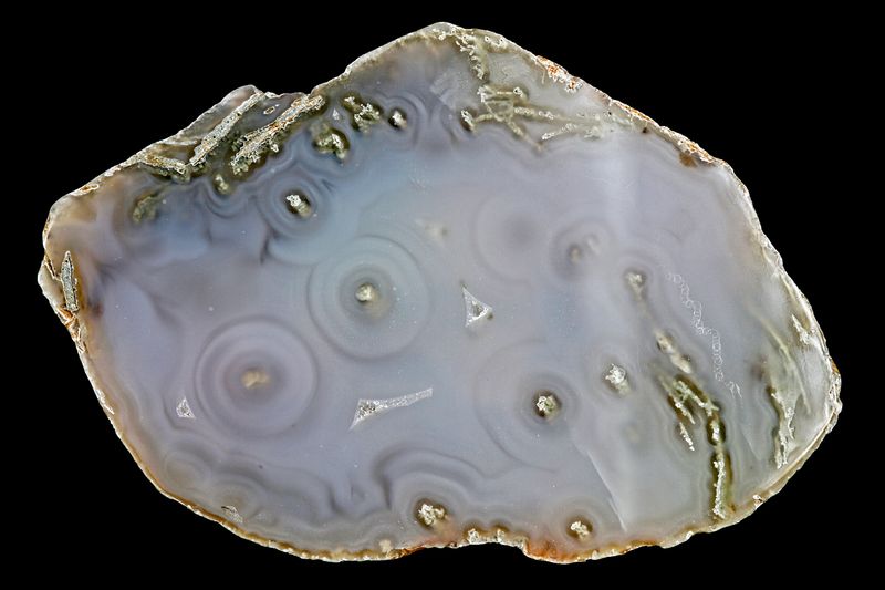 Moss Agate, Fortification, Bulls Eye, Slice