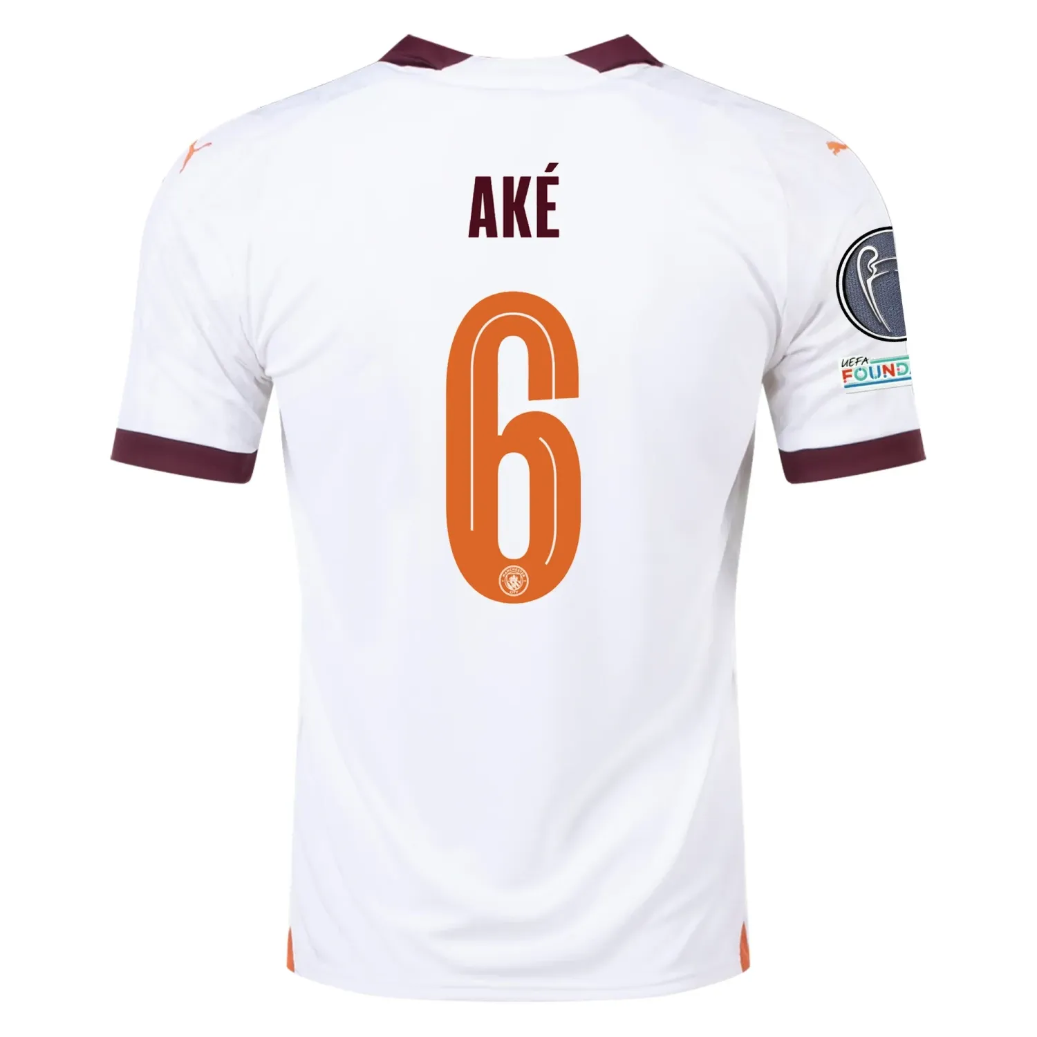 Manchester City Nathan Ake Away Jersey 2023/2024 With Champions League ...