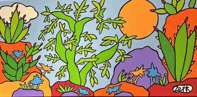 "LUNCH TIME" 12"x24" Acrylic Painting