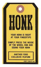 1969-71 Rim blow steering wheel tag