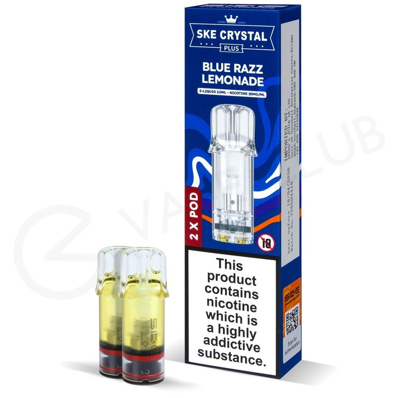 SKE Crystal Plus 20mg Nic Salt Replacement Pods - Blue Razz Lemonade