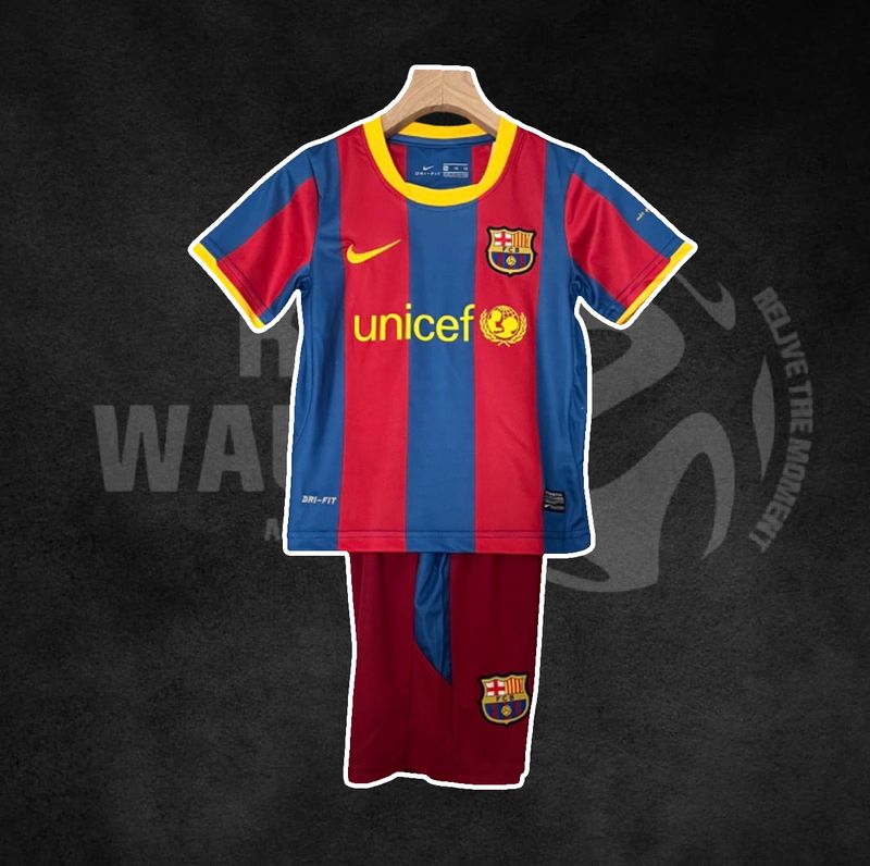 FC Barcelona 2010/11 Home Retro Kids Kit
