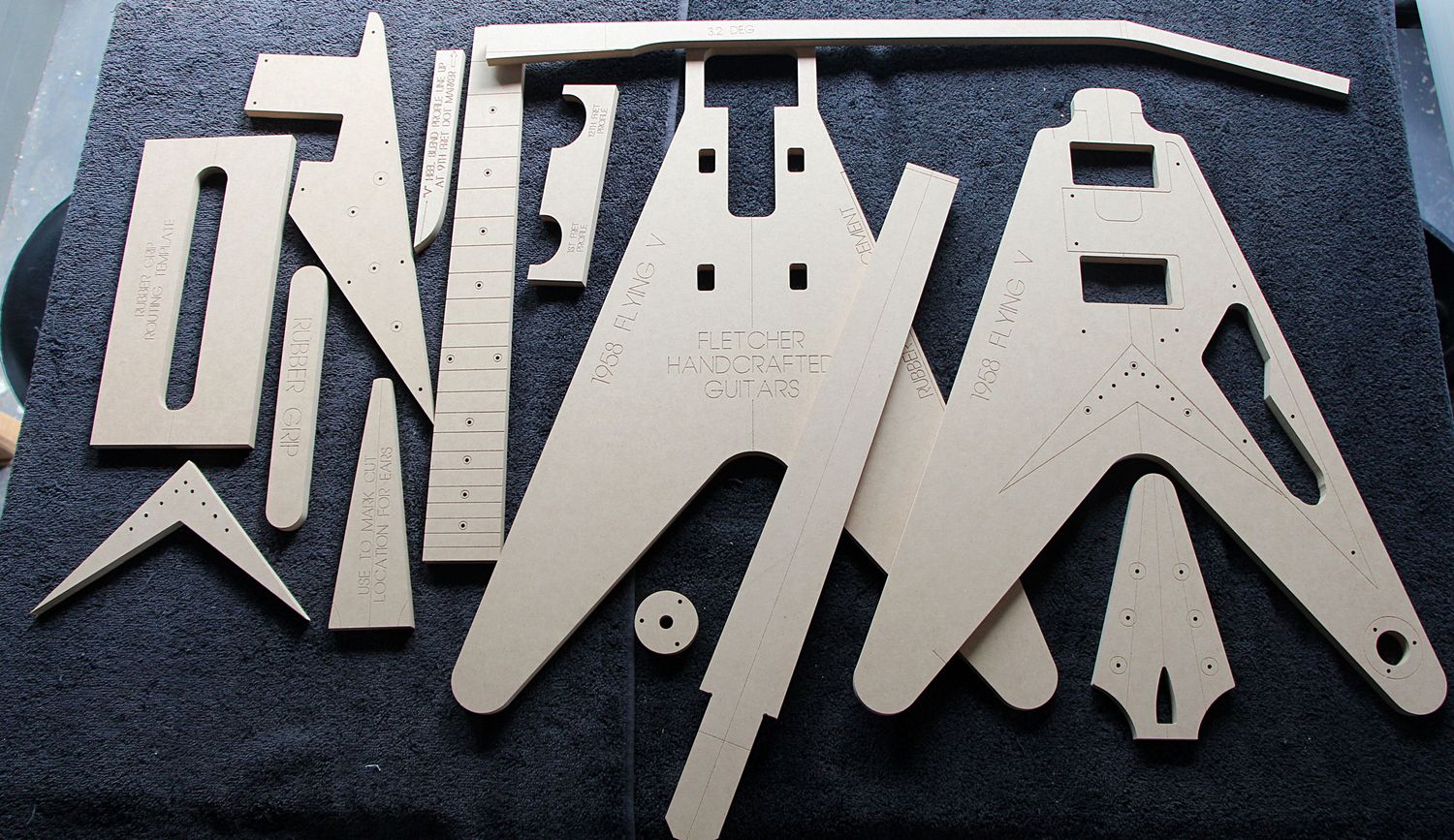 1958 Flying V Template Set – Fletcher Handcrafted Guitars