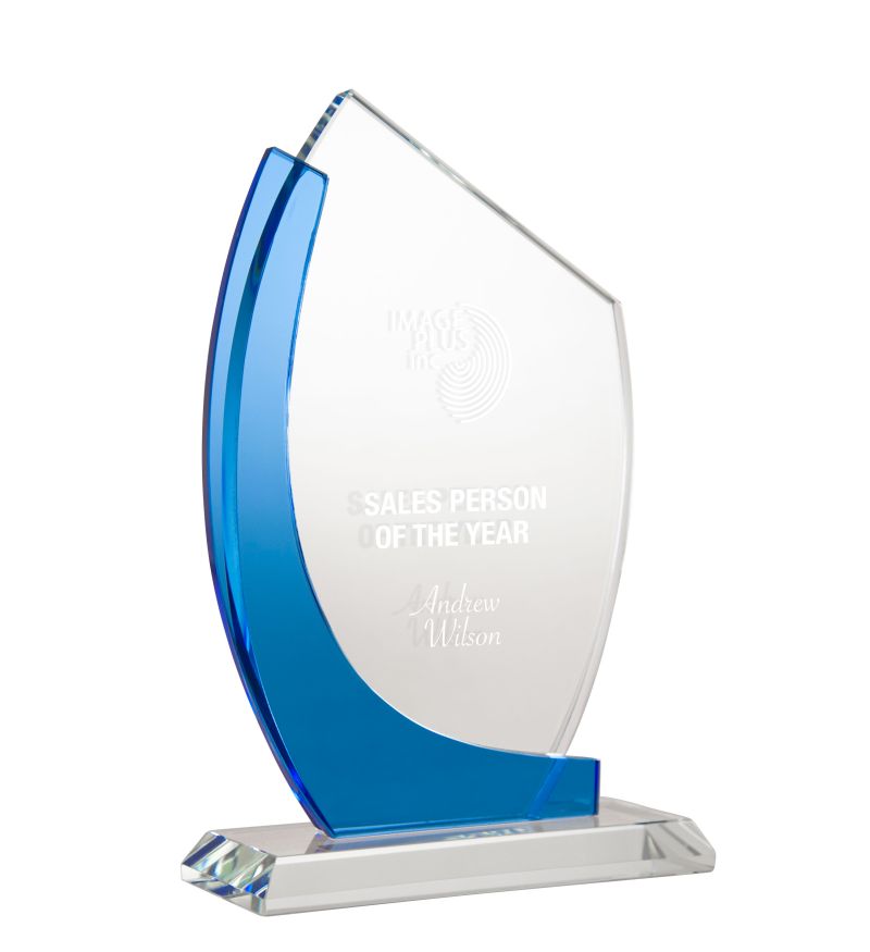 Blue Edge Wave Glass Award