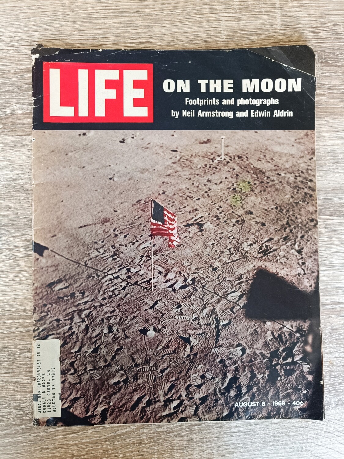 MAGAZINE LIFE ON THE MOON DU 8/08/1969