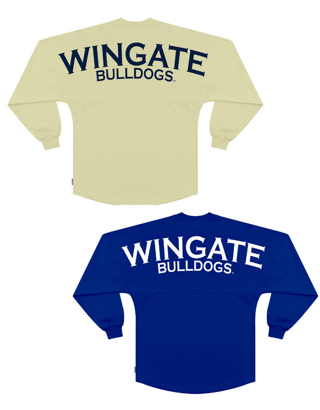 Wingate Bulldogs Puff Letter Long Sleeve T Shirt