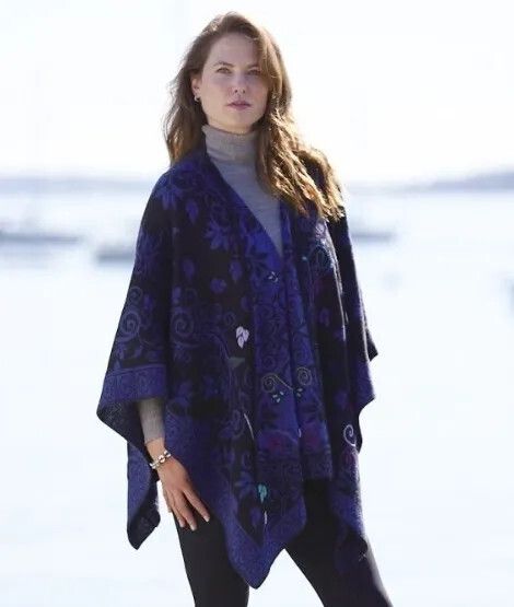 Floral Fusion Reversible Ruana