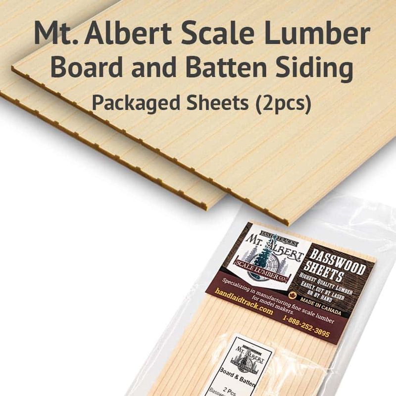 HO SCALE BOARD AND BATTEN SIDING SHEETS, 4X12 INCHES LONG (2PCS)