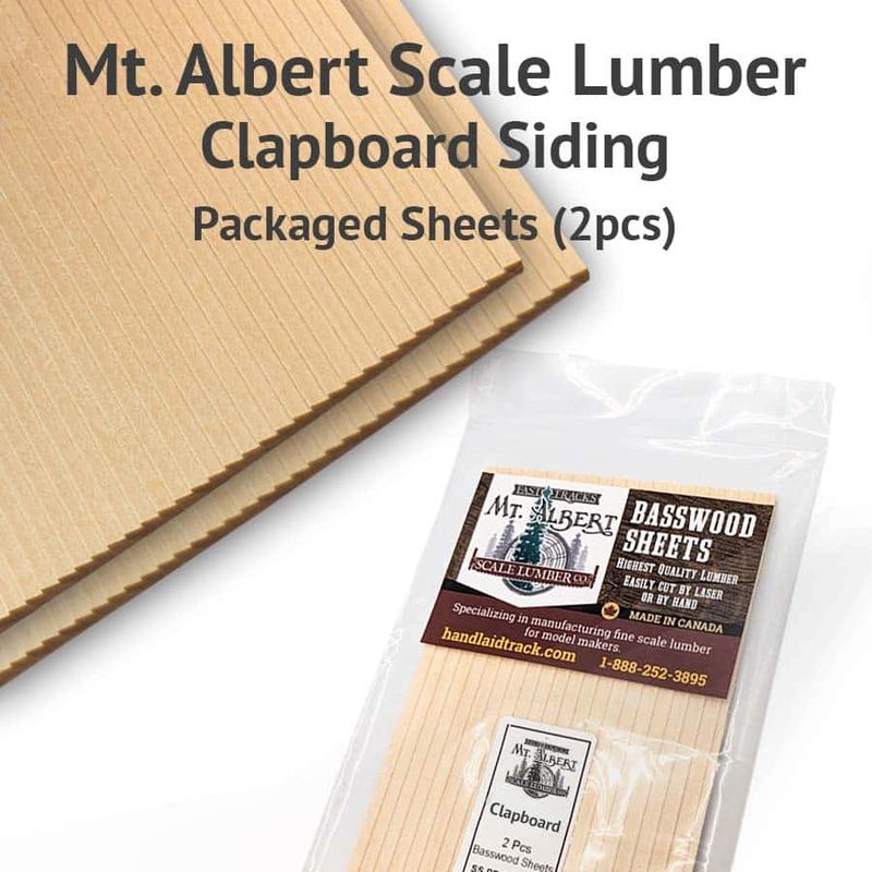 4" BOARDS HO SCALE CLAPBOARD SIDING SHEETS, 4X12 INCHES LONG (2PCS)