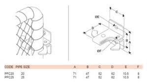 PIPE GATE CATCH - 25MM NB