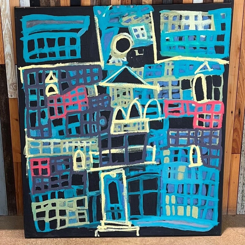 Brett Garrett, Painting. 'Colorful City'