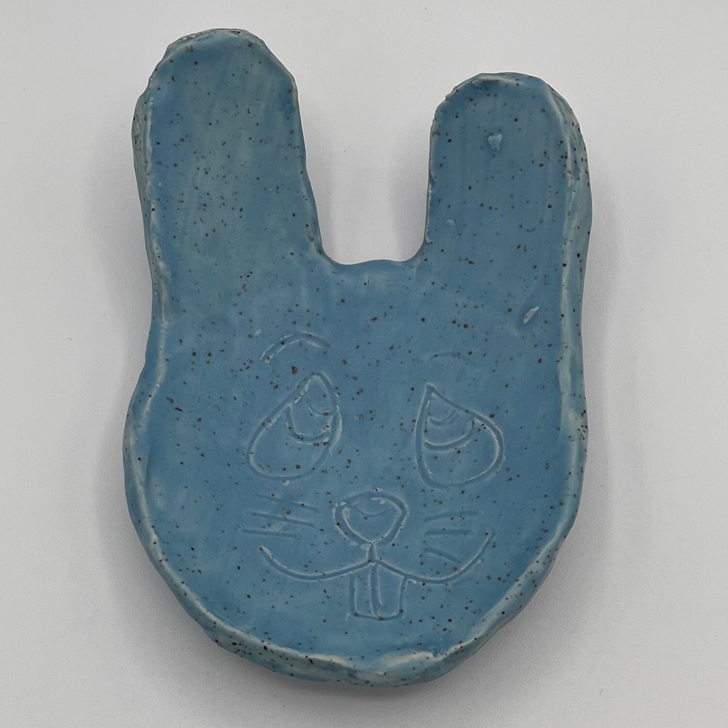 Annie Baxter, Ceramic Dish, Blue Bunny