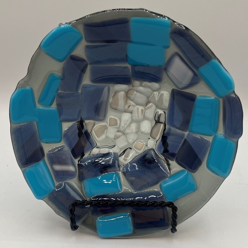 Andrea Walker, Multi-shade blue glass bowl