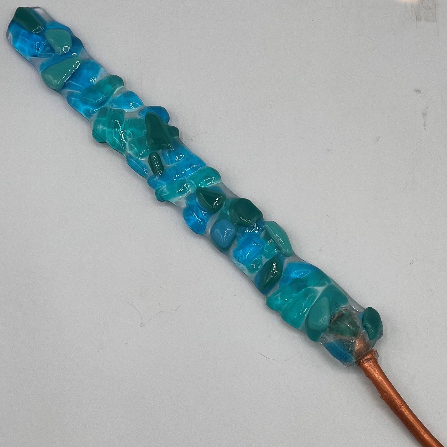 Studio, Glass Plant Stake, Blue and Chunky