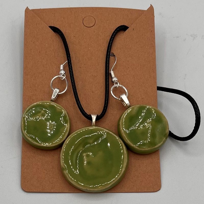 David Smyth, Ceramic Jewelry Set, Green Apple