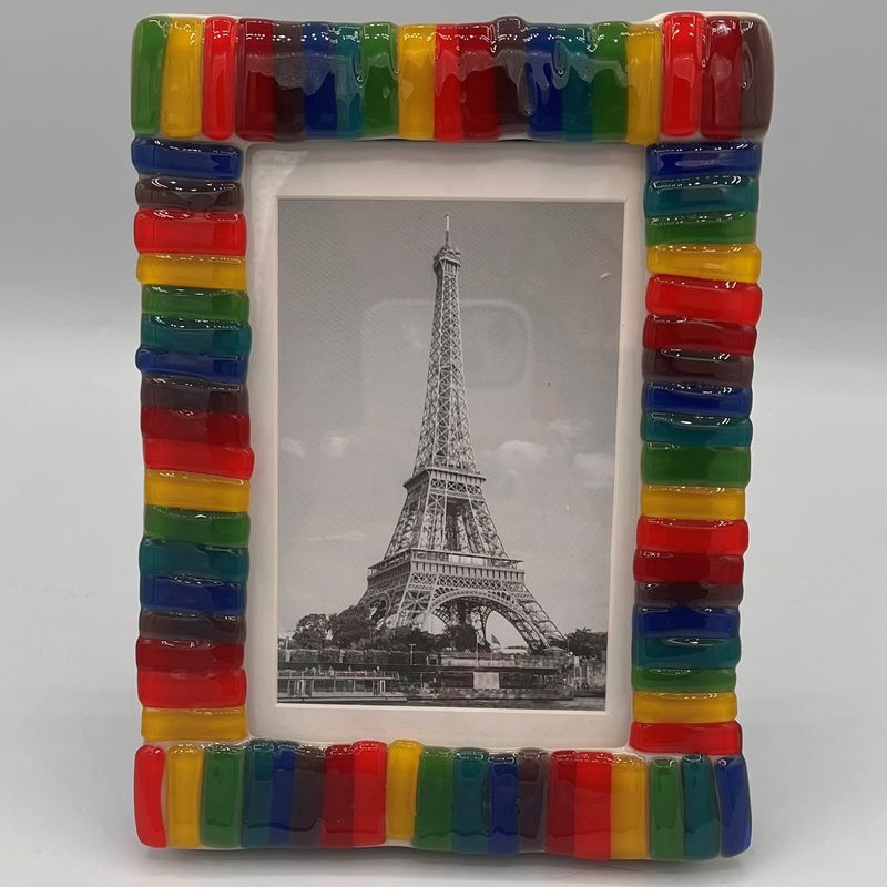 Meredith Bokeno, Fused Glass Frame, American Flag