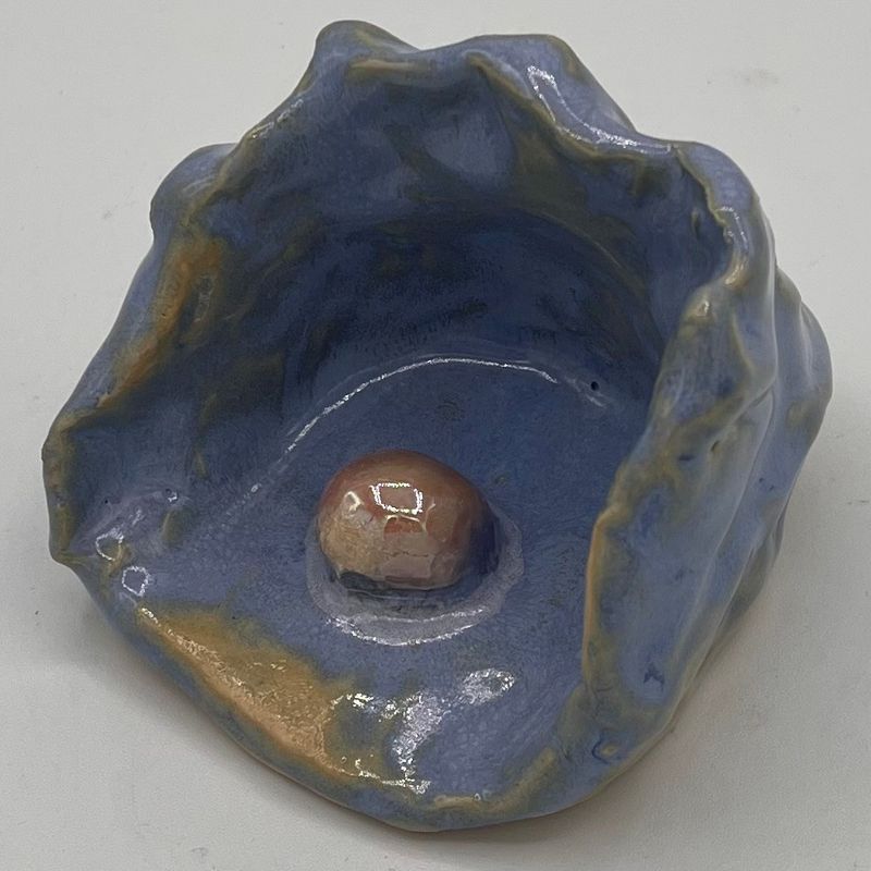 Rebecca Reed, Ceramic Figurine, Soft Blue Clamshell