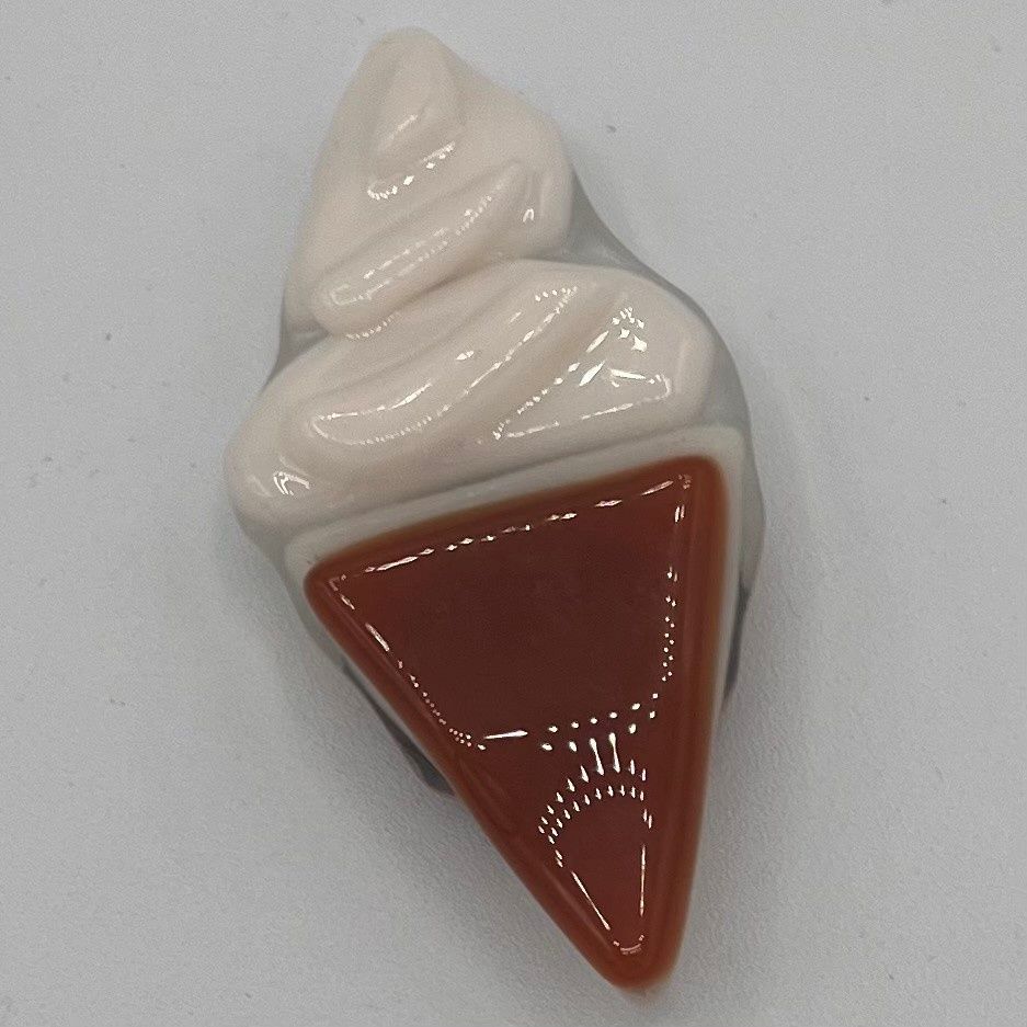 Mark Hodge, Fused Glass Magnet, Vanilla Ice Cream Cone