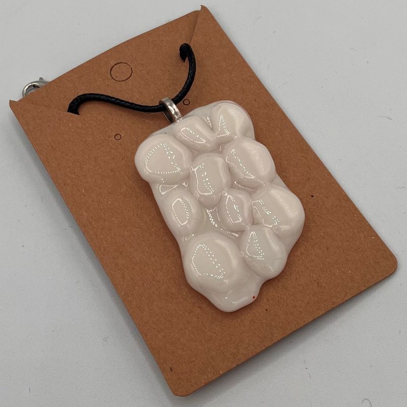 Rebecca Reed, Fused Glass Pendant, Bundle of White Circles