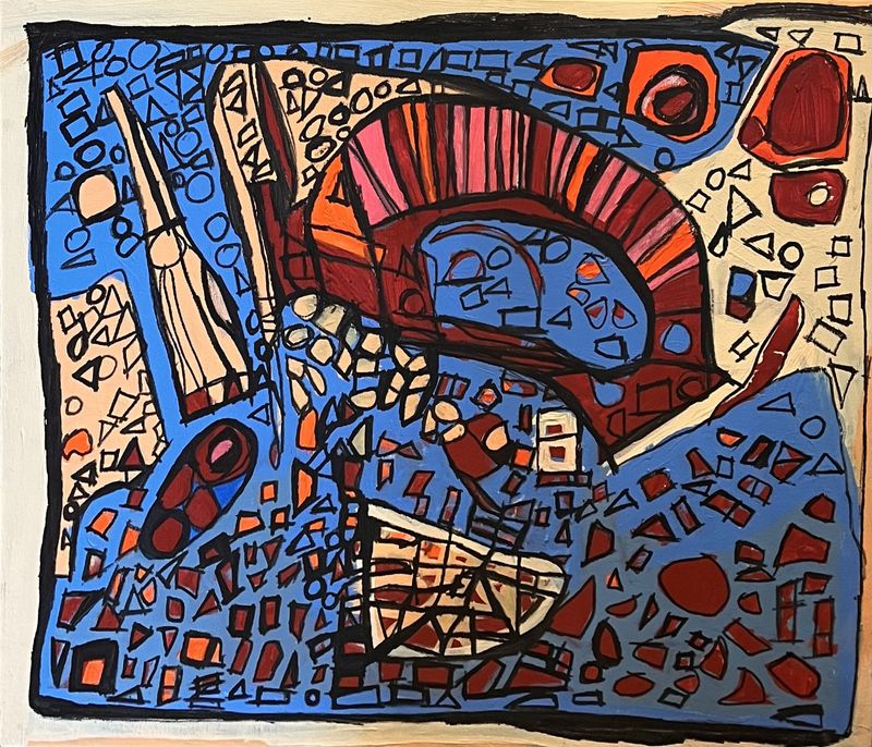 Brett Garrett, Acrylic on Canvas, 'Bridge Over Chaos'