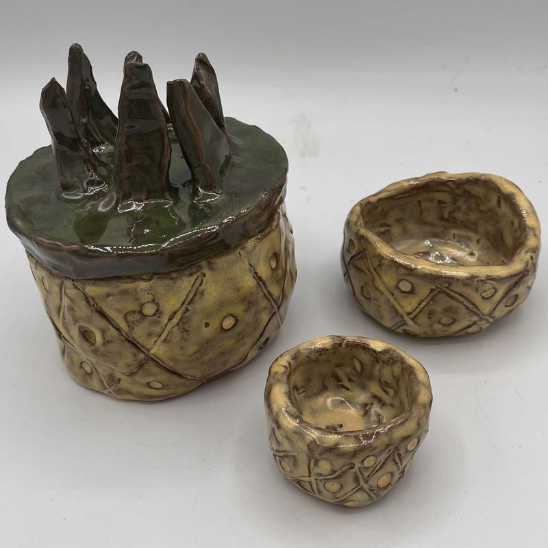 Rebecca Reed, Ceramic Container Set, Pineapple