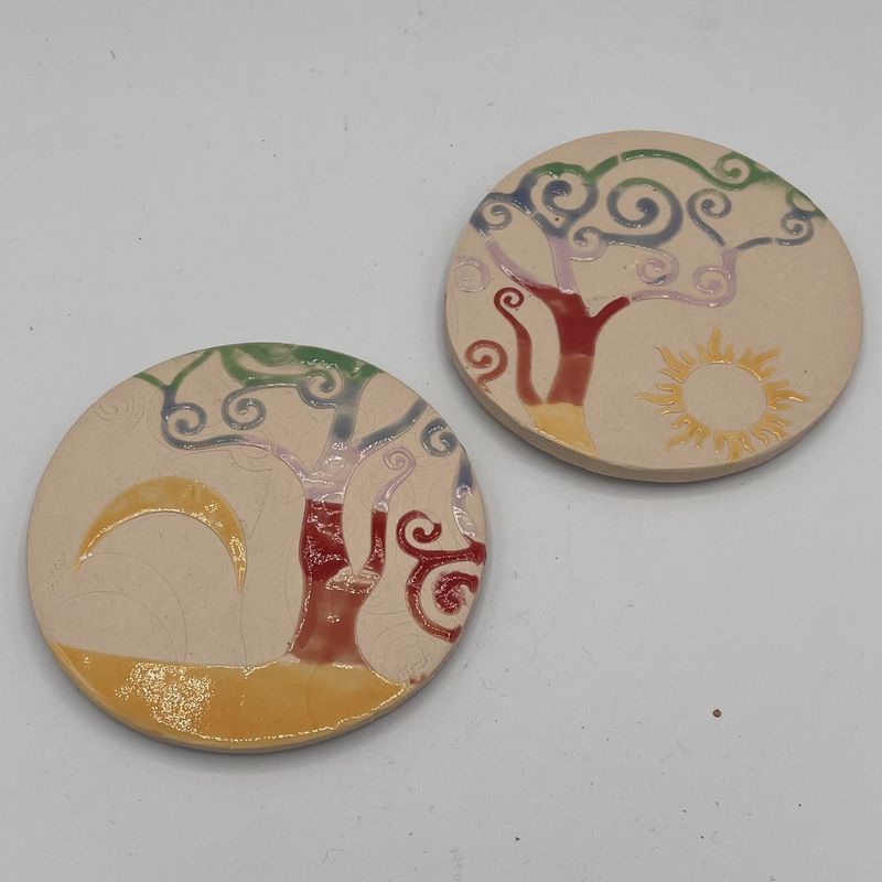 Studio, Ceramic Coaster Set, Rainbow Tree