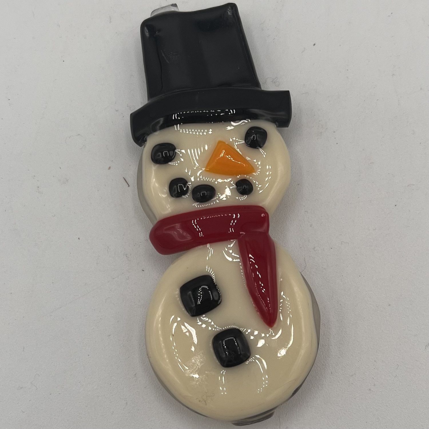 Meredith Bokeno, Fused Glass Magnet, Snowman