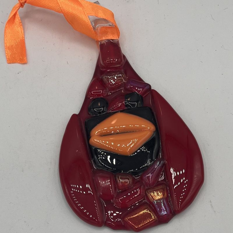 Steve Gall, Fused Glass Ornament, Cardinal
