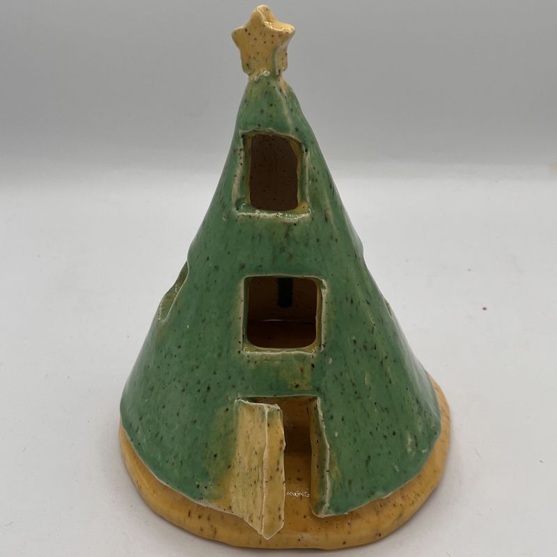 Rebecca Reed, Ceramic Figurine, Christmas Tree House