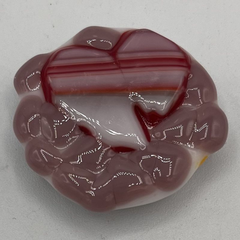 Tiffany Jameson, Fused Glass Magnet, Red and White Heart on Purple ...