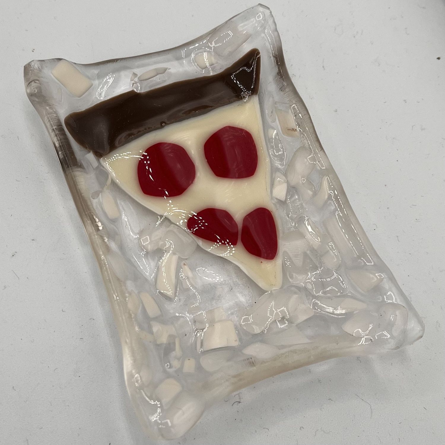Duane Sparks, Fused Glass Soap Dish, Pepperoni Pizza