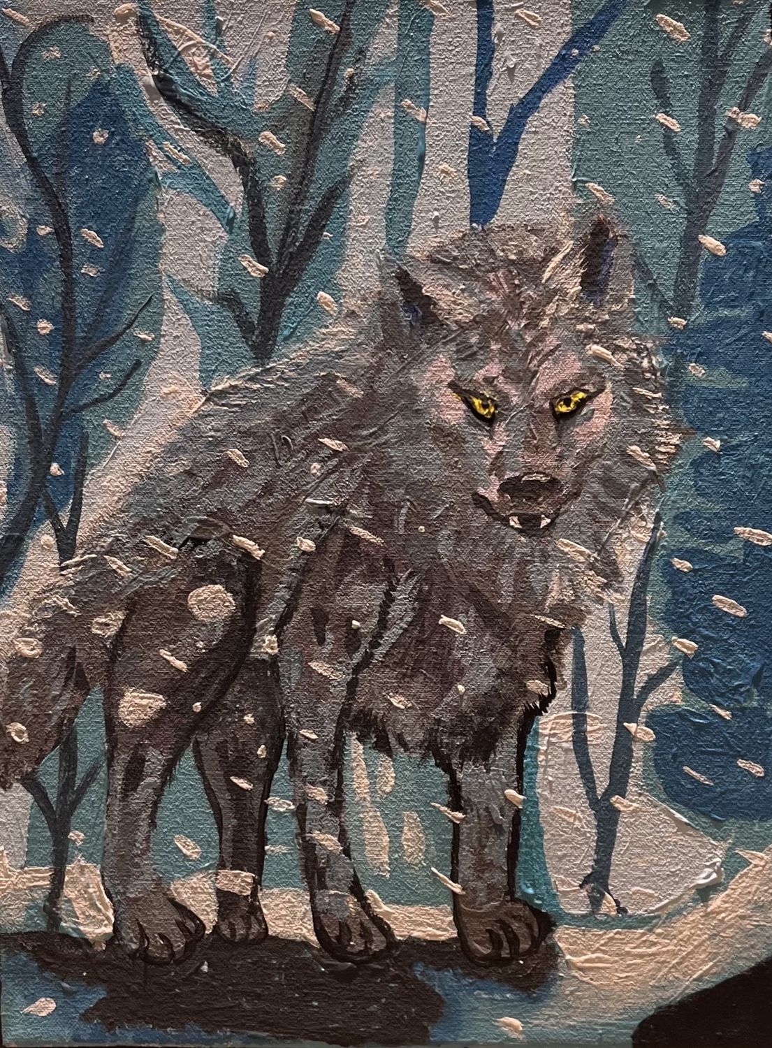 Saul Ray, Acrylic on Canvas, 'Winter Wolf'