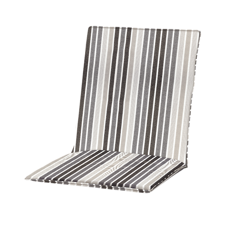 Charcoal Parker Stripe Low Back Cushion