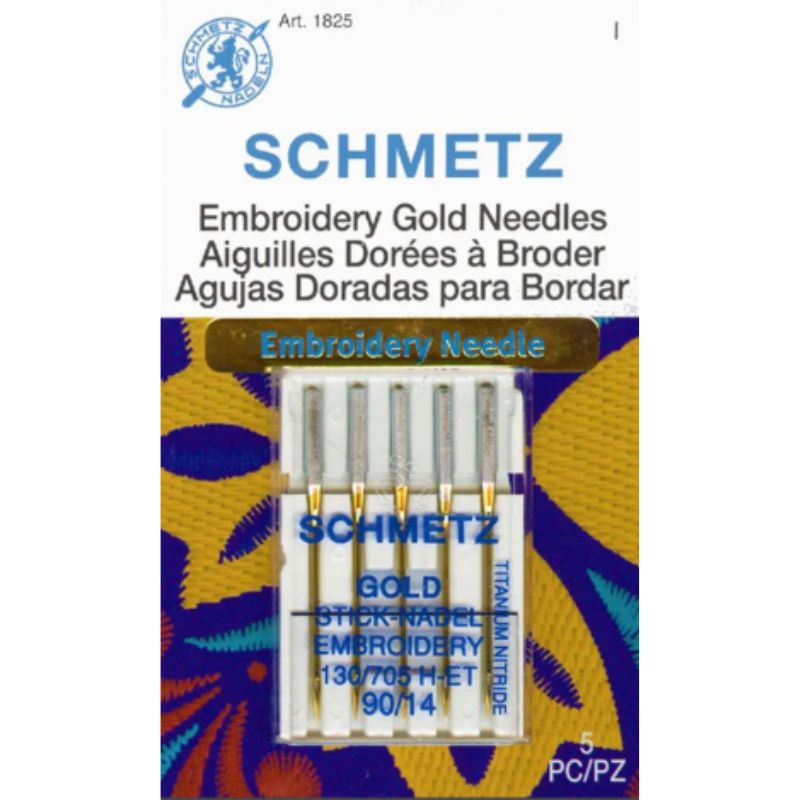 Schmetz Embroidery Gold Needles - 90/14