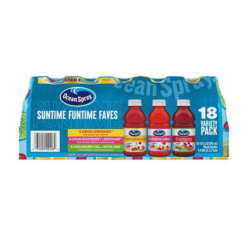 Ocean Spray Suntime Funtime Faves Variety Pack, 18 pk./10 oz.