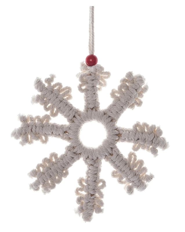 Macrame White Snowflake Small