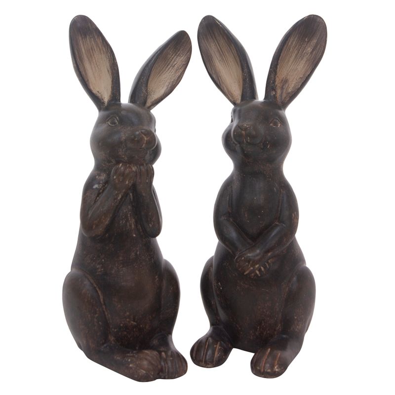 Brown Resin Bunny Hands Up