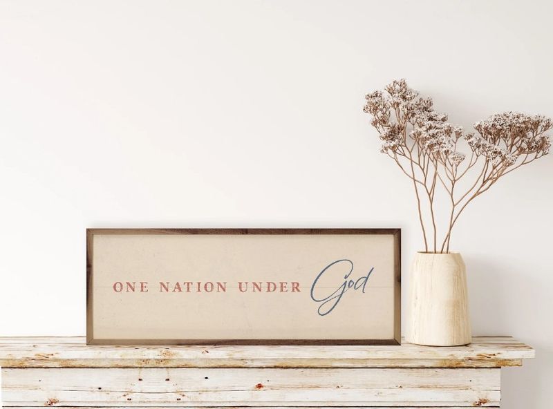 One Nation Sign 8x24