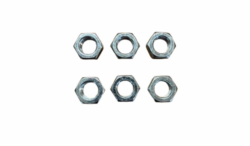 1/2" Left Hand Steel Jam Nuts (Set of 6)