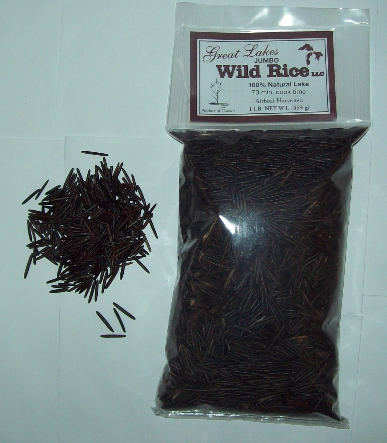 Canadian Jumbo 100% Natural Lake Wild Rice 10 -1 lb Bags
