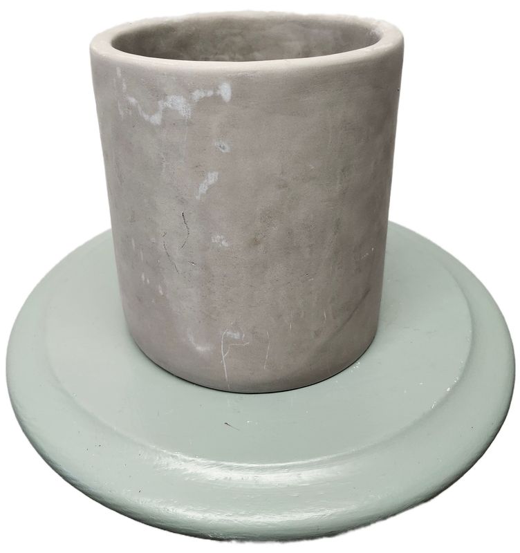 CERAMIC POT 6" - CEMENT GREY