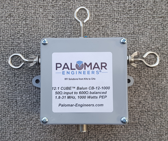 50:600 ohm, (12:1) CUBE™ Balun/Unun, 1.8-31 MHz Balun/Unun, RX Only/1KW ...