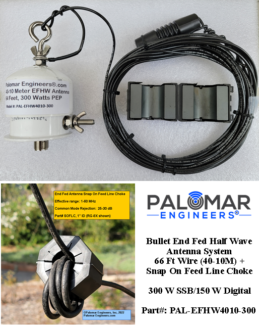 Bullet End Fed OCF Antenna System, 100/500/1500 Watt, 05/15/2024