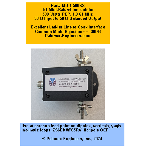 Ladder Line Baluns - Palomar Engineers®